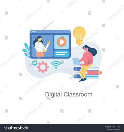 Digital Classroom Vector Illustration Isolated On Stock Vector Royalty