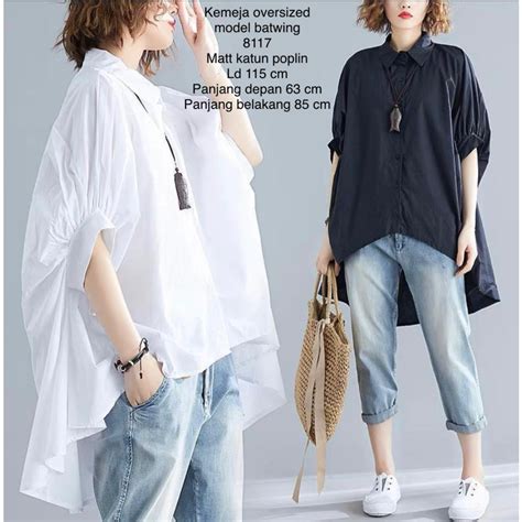 Jual TWINKIE SHIRT KEMEJA OVERSIZED MODEL BATWING KATUN POPLIN Shopee Indonesia