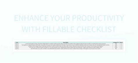Boost Efficiency With Interactive Checklists Excel Template Free