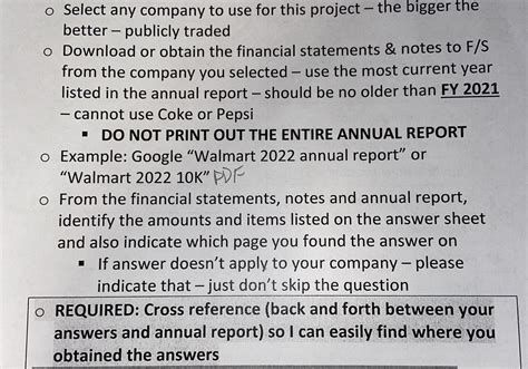 Obtain The Financial Statements To A Company Of Your Chegg