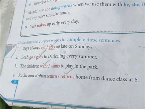 We Add Sto The Doing Words When We Use Them Studyx