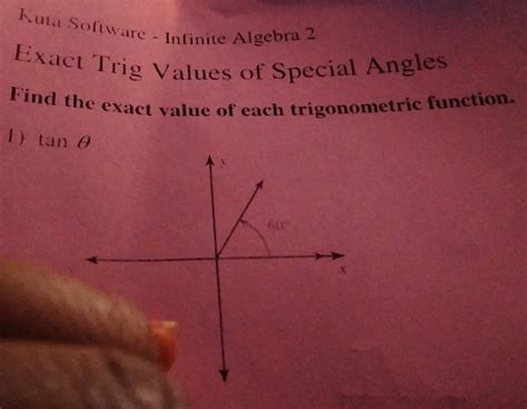Solved Kuta Software Infinite Algebra 2 Exact Trig Values Of Special