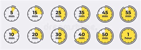 Timer Clock Stopwatch Isolated Set Icons Countdown Timer Symbol Icon Set Label Cooking Time