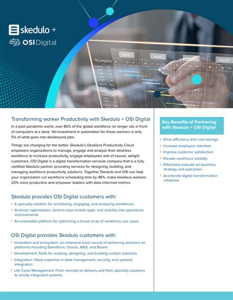 Data Sheet Skedulo And Osi Digital Partner To Transform Worker Productivity
