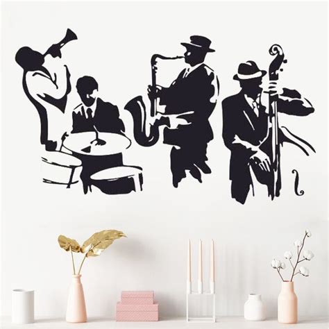 Wall Decal Jazz Saxophone Instrument Tool Band Musical Player Sticker
