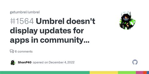 Umbrel Doesn T Display Updates For Apps In Community Stores Issue