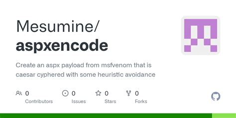 Github Mesumineaspxencode Create An Aspx Payload From Msfvenom That Is Caesar Cyphered With