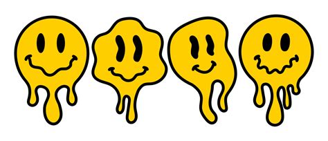 Melting Smiley Sticker Trippy Smiley Face Sticker Thr