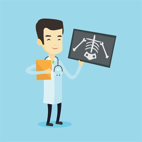 Médecin Examinant L illustration De La Radiographie Vecteur Premium
