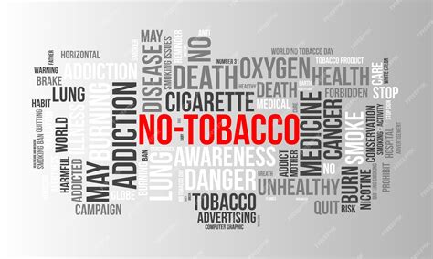 Образец облака слов Notobacco Концепция осведомленности о здоровье