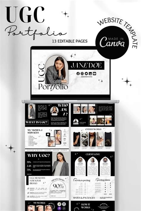UGC Portfolio Template Canva UGC Website Template UGC Media Kit