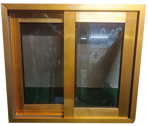 Golden Aluminum Section Sliding Window At ₹ 310 Sq Ft In Jamnagar Id