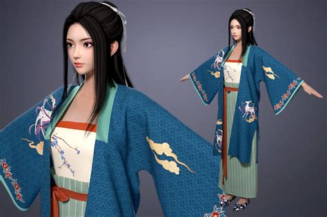 Chinese Ancient Hanfu Woman 3d Model Turbosquid 2202692