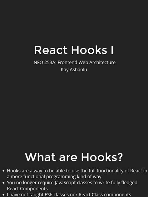 Frontend Webarch React Hooks 1 Pdf