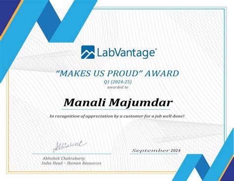 Manali Majumdar On Linkedin Labvantage Certificate Recognition