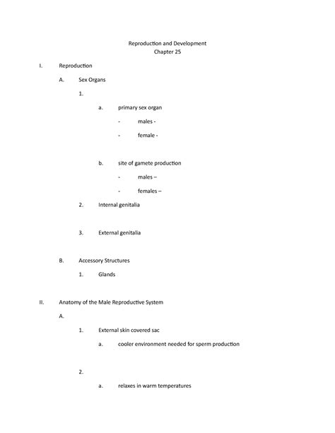 Chapter Lecture Outline Wo Reproduction And Development Chapter I Reproduction A
