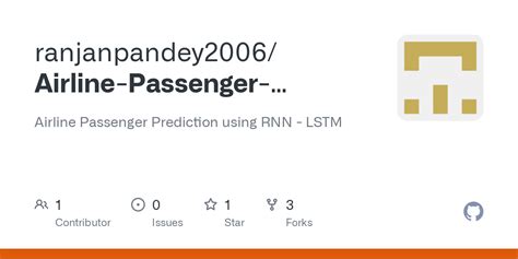 github ranjanpandey2006 airline passenger prediction using rnn lstm