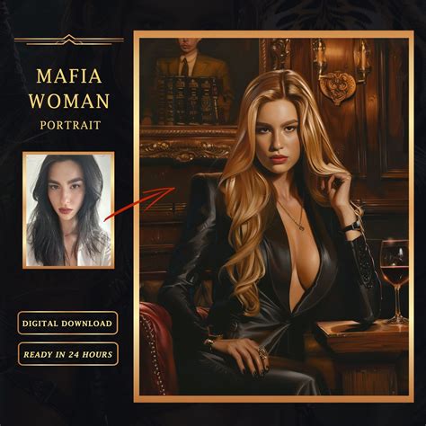 Custom Mafia Woman Portrait From Photo Personalized Portrait Of Hot