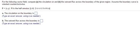 solved for the following vector field compute the