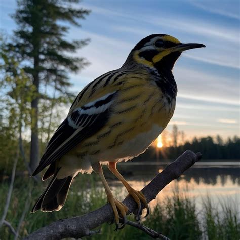 A Stunning Photograph Of A Female Bobolink Bird Premium Ai Generated