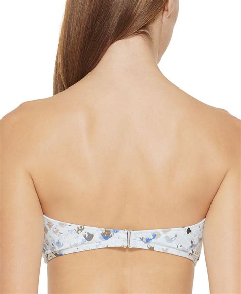 Dkny Printed Bandeau Tie Front Bikini Top And Reviews Swimsuits And Cover