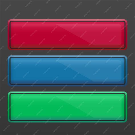Premium Vector A Set Of Rounded Rectangular Buttons For A Website With A Frame