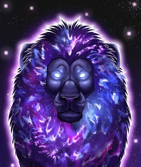 Download White Eyed Purple Lion Galaxy Wallpaper Wallpapers Com