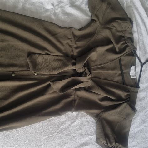 Asos Design Tie Front Button Through Midi Dress In Depop