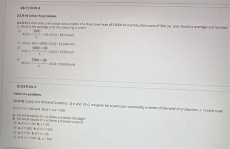 Solved Question 8 Iclo S Solve The Problem Iclo 51 A