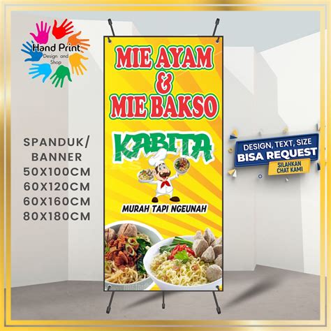 Jual Cetak Spanduk Banner Mmt Warung Bakso Mie Ayam Bakso Pentol