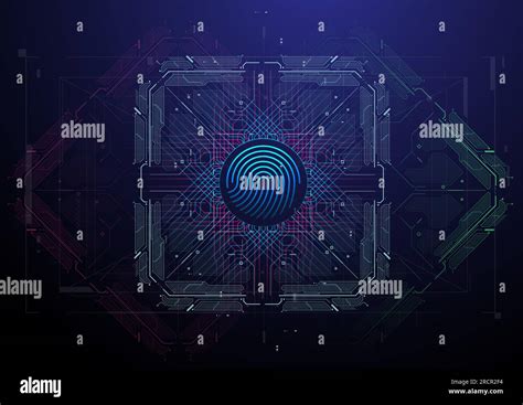 Biometric Identification Or Recognition System Of Person Fingerprint Scanning Abstract Virtual