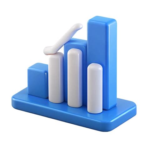 3d Bar Chart With A Decreasing Trend Icon Premium Ai Generated Image