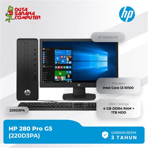 Jual Hp 280 Pro G5 Sff 220d3pa Intel Core I3 10100 4gb 1tb Hdd Uma 22