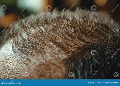 Close Up View Of Male Scalp Highlighting Alopecia Areata Diagnosis Stock Illustration