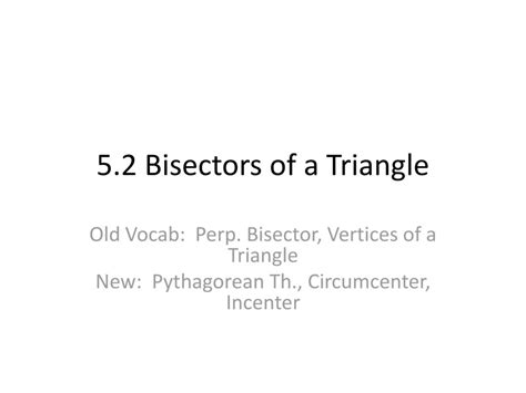 Bisectors Of A Triangle Ppt Download