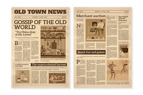 1800개 이상의 Old Newspaper Template 스톡 일러스트 Royalty Free 벡터 그래픽 및 클립 아트