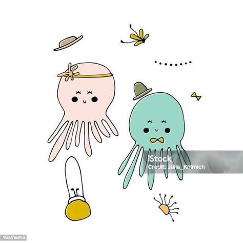 Gurita Yang Digambar Tangan Vektor Ilustrasi Stok Unduh Gambar