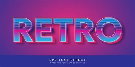 Premium Vector Retro D Editable Text Effect
