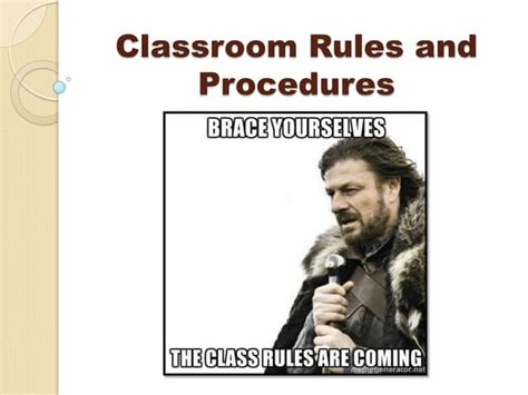 Classroom Rules Procedures And Expectationspptx