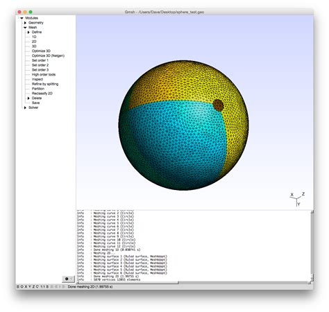 Gmsh Sphere With A Hole