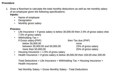 Solved Procedure Draw A Flowchart To Calculate The Total Monthly Course Hero