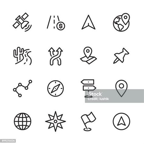 導航大綱圖示集向量圖形及更多圖示圖片 圖示 方向儀 自然地理學 Istock
