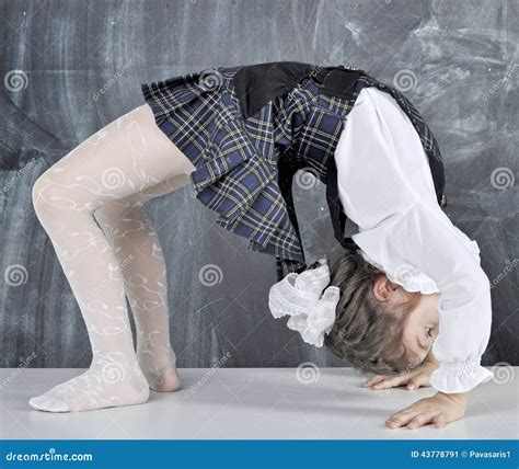 Schoolgirl Doing Gymnastics Stock Image Image Of Lessons Desk 43778791