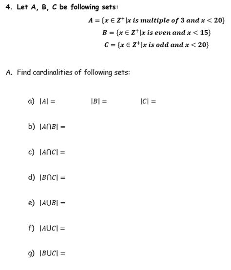 Solved Let A B C Be Following Sets A XZ X Is Multiple Chegg