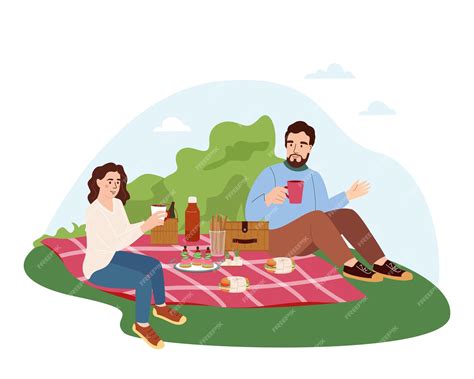 Premium Vector Picnic Illustration In Flat Design