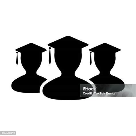 대학 아이콘 벡터 남성 그룹 학생 사람 프로필 아바타 박격포 보드 모자 기호 학교 및 대학 졸업 학위 에 플랫 컬러 문맥 Pictogram Educational