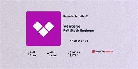 Vantage Is Hiring Remotely A Full Stack Engineer R Rubyonremote