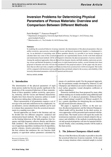 pdf inversion problems for determining physical parameters of porous