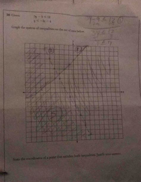 36 Given 3y 9≤ 12 Y Graph The System Of Inequalities On The Set Of Mes