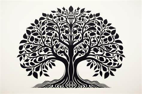 Premium Ai Image Abstract Tree On Black Background